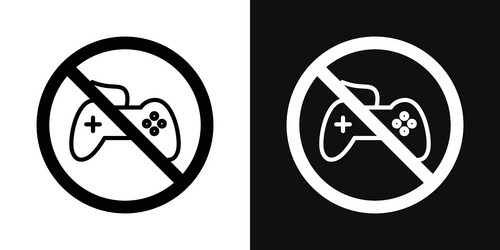 No game icon set forbidden gammer banner symbol Vector Image