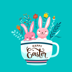 Two rabbits Royalty Free Vector Image - VectorStock