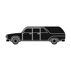 Hearse icon in monochrome style isolated on white Vector Image