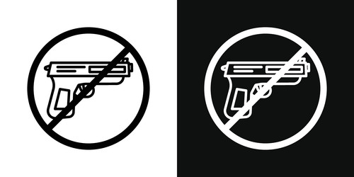 No gun icon set prohibition safety control symbol Vector Image