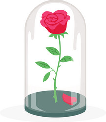 Red rose glass flask Royalty Free Vector Image