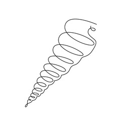 Shell line art sea continuous line Royalty Free Vector Image