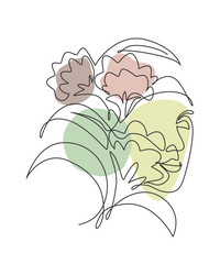 Single continuous line drawing nature portrait Vector Image