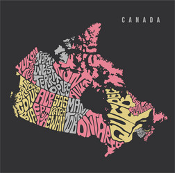Ontario map lettering art map typography Vector Image