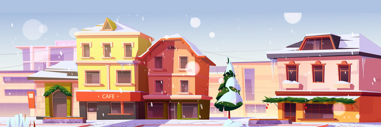 Winter town Royalty Free Vector Image - VectorStock