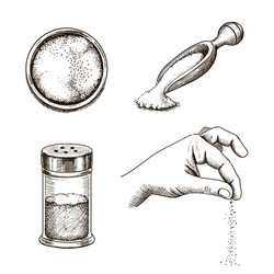 Hand drawn sea salt salting crystals Royalty Free Vector