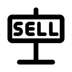 Sell sign board is set on the ground Royalty Free Vector
