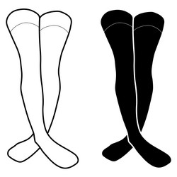 Women stocking outline simple minimalist Vector Image