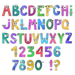 Coated wafers sweet alphabet letters set Vector Image