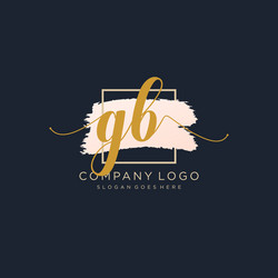 Gb initial handwriting logo design Royalty Free Vector Image
