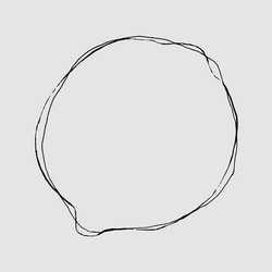 Scribble round line frame drawing Royalty Free Vector Image