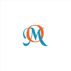 O m letter logo creative design on black color Vector Image