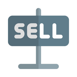 Sell sign board is set on the ground Royalty Free Vector
