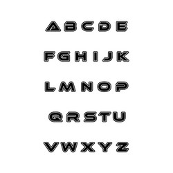 Alphabet set with double outline 18 Royalty Free Vector