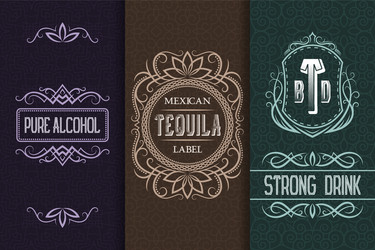 Beverage packaging design set alcohol drink Vector Image