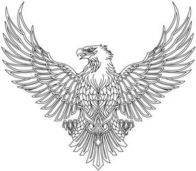 Eagle Soaring Outline