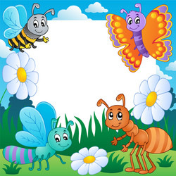 Frame with bugs theme 1 Royalty Free Vector Image