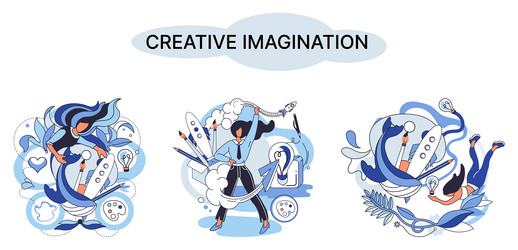 Creative mind imagination or brainstorm Royalty Free Vector