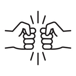 Team fist icon flat style Royalty Free Vector Image