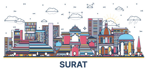 Surat Skyline India Vector Images (52)