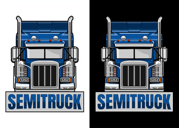 Semi truck logo design Royalty Free Vector Image