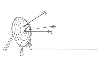 Single continuous line drawing of archery target Vector Image