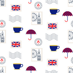 England symbols seamless pattern Royalty Free Vector Image