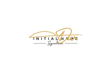 Initial dw signature logo template hand drawn Vector Image