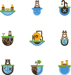 Isolated fracking icon set design Royalty Free Vector Image