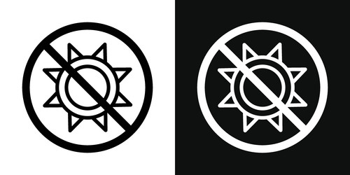No sun icon setforbidden sunlight exposure symbol Vector Image