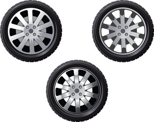 Realistic car wheel Royalty Free Vector Image - VectorStock