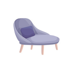 Blue sofa side view in cartoon style small chair Vector Image