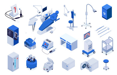 Dental equipment compositions set Royalty Free Vector Image