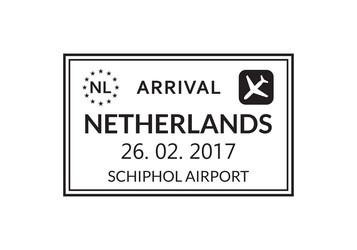 Netherlands passport stamp holland visa stamp Vector Image