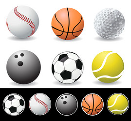 Realistic sports balls big set isolated Royalty Free Vector