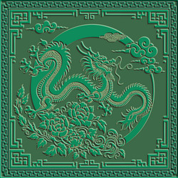Luxury chinese traditional ornamental green gold Vector Image