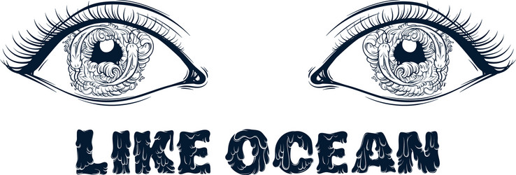 Like ocean quote typographical background Vector Image