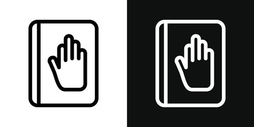Oath icon set book hand promise symbol Royalty Free Vector
