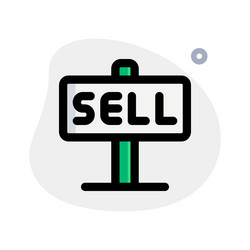 Sell sign board is set on the ground Royalty Free Vector