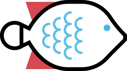 Fish flat icon pictograph silhouette Royalty Free Vector