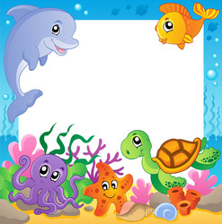 Frame with sea fishes 1 Royalty Free Vector Image