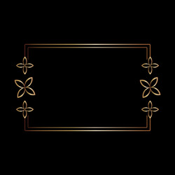 Gold frame line art style design element Vector Image
