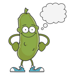 Happy smiling dill pickle cartoon character Vector Image