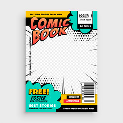 Comics template retro comic book speech Royalty Free Vector