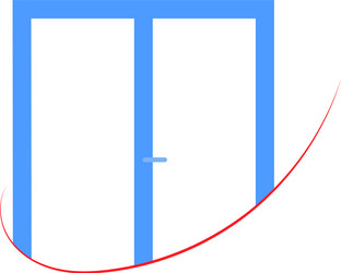 Plastic arched window logo for your design Vector Image