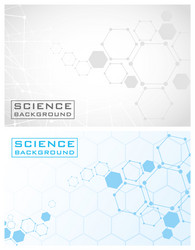 Two blues colors science backgrounds with lines Vector Image