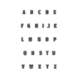 Alphabet set with double outline 18 Royalty Free Vector