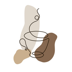 Continuous line cup coffee Royalty Free Vector Image