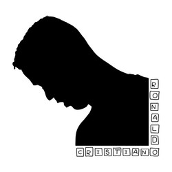 Cristiano ronaldo line art silhouette Royalty Free Vector