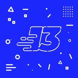 Number 13 abstract fast icon logo Royalty Free Vector Image